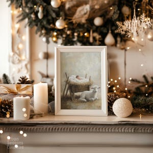 Nativity Scene Wall Art, Jesus Christ Manger, Christian Bible Christmas ...