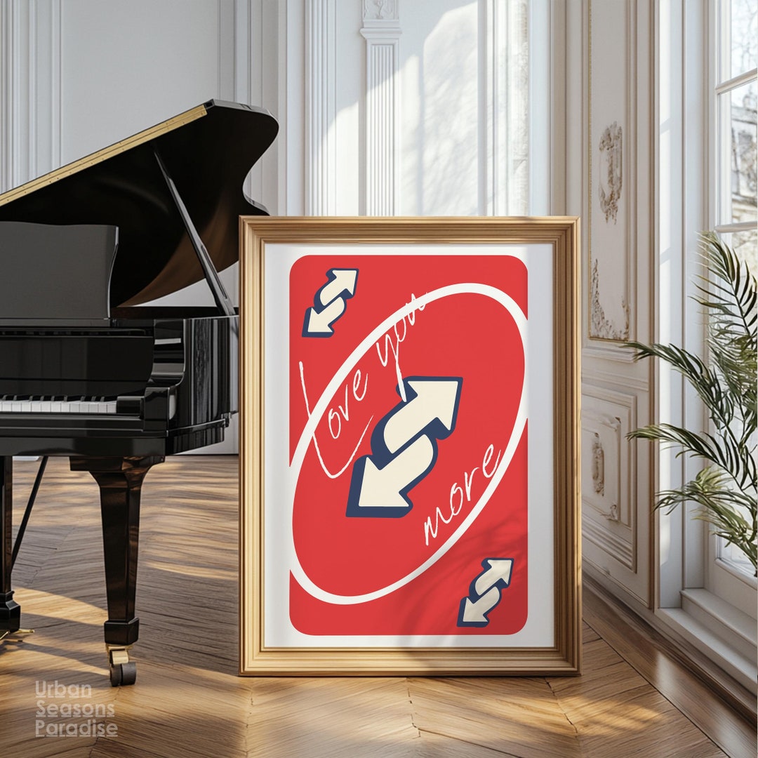 Love You More Preppy Wall Arts, Uno Reverse Red Poster, Trendy Retro ...