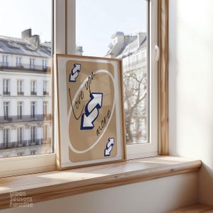 Love You More Preppy Wall Arts, Uno Reverse Beige Poster, Trendy Retro ...