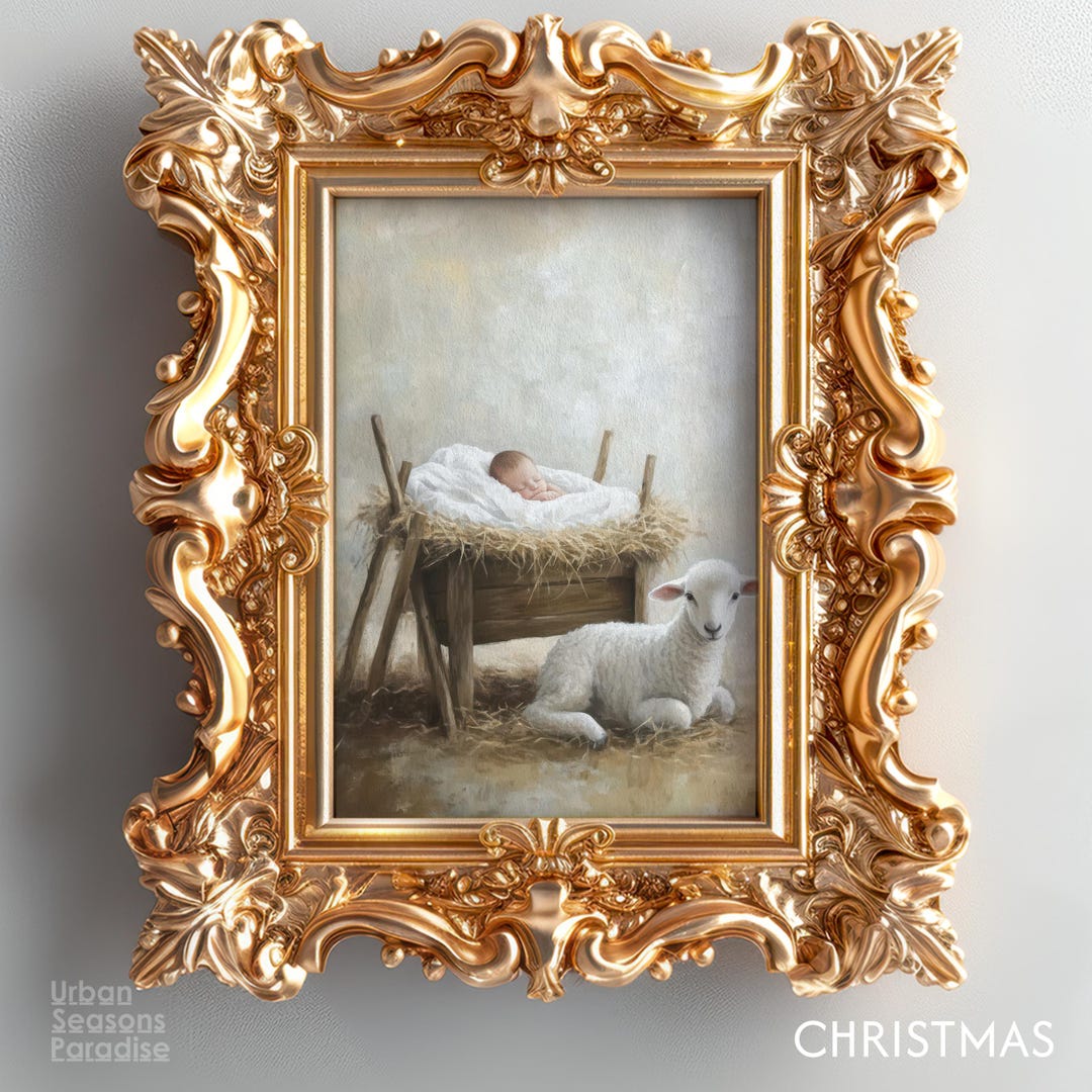 Nativity Scene Wall Art, Jesus Christ Manger, Christian Bible Christmas ...