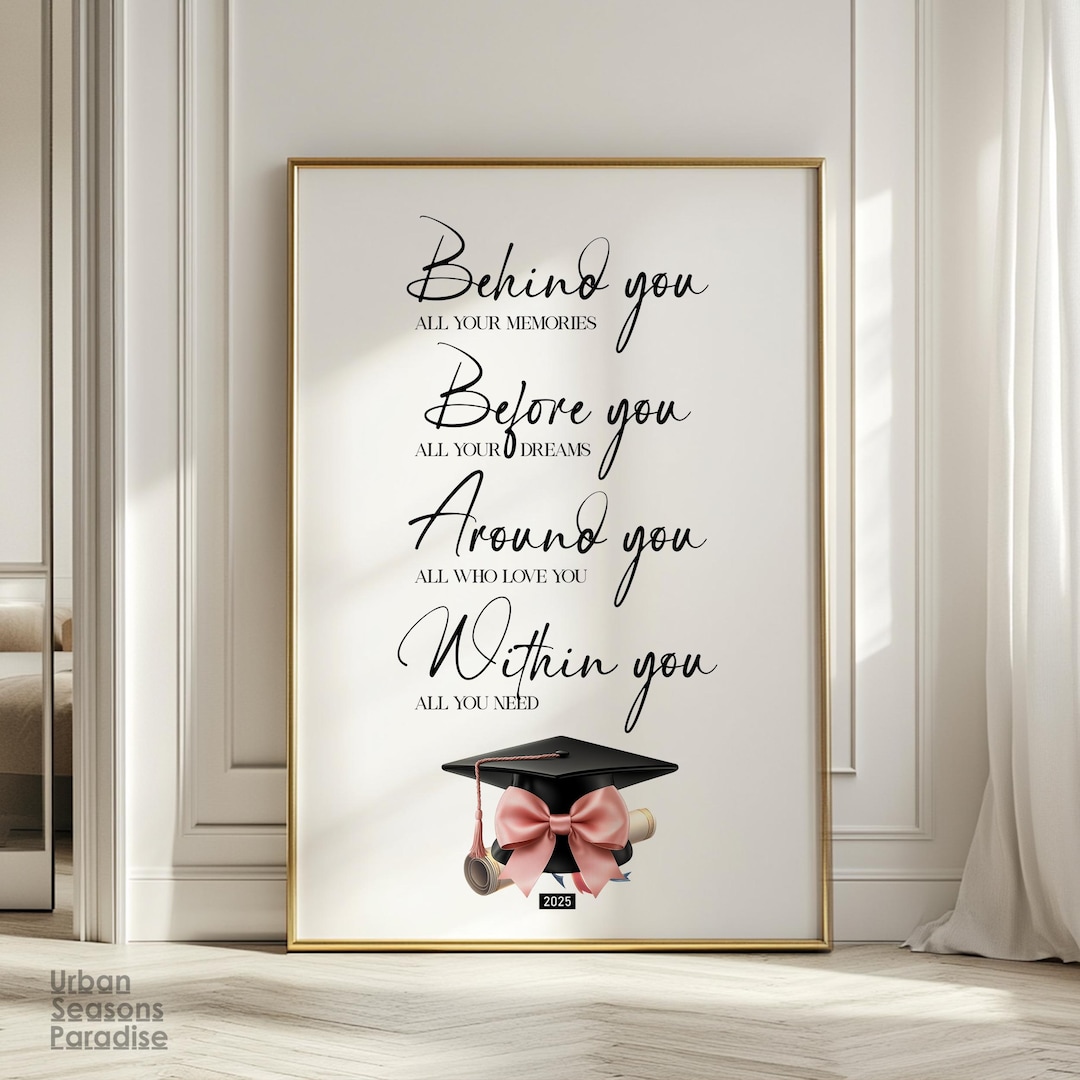 Graduation Wall Art, Class of 2025 Inspirational Quote Print, College ...