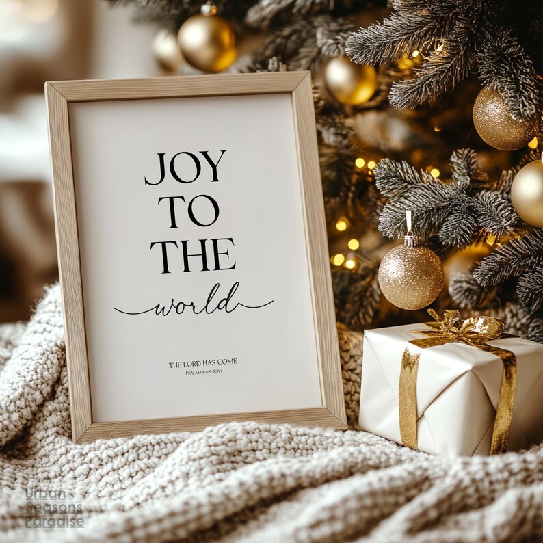 Joy to the World Wall Art, Christmas Christian Bible Verse Print ...