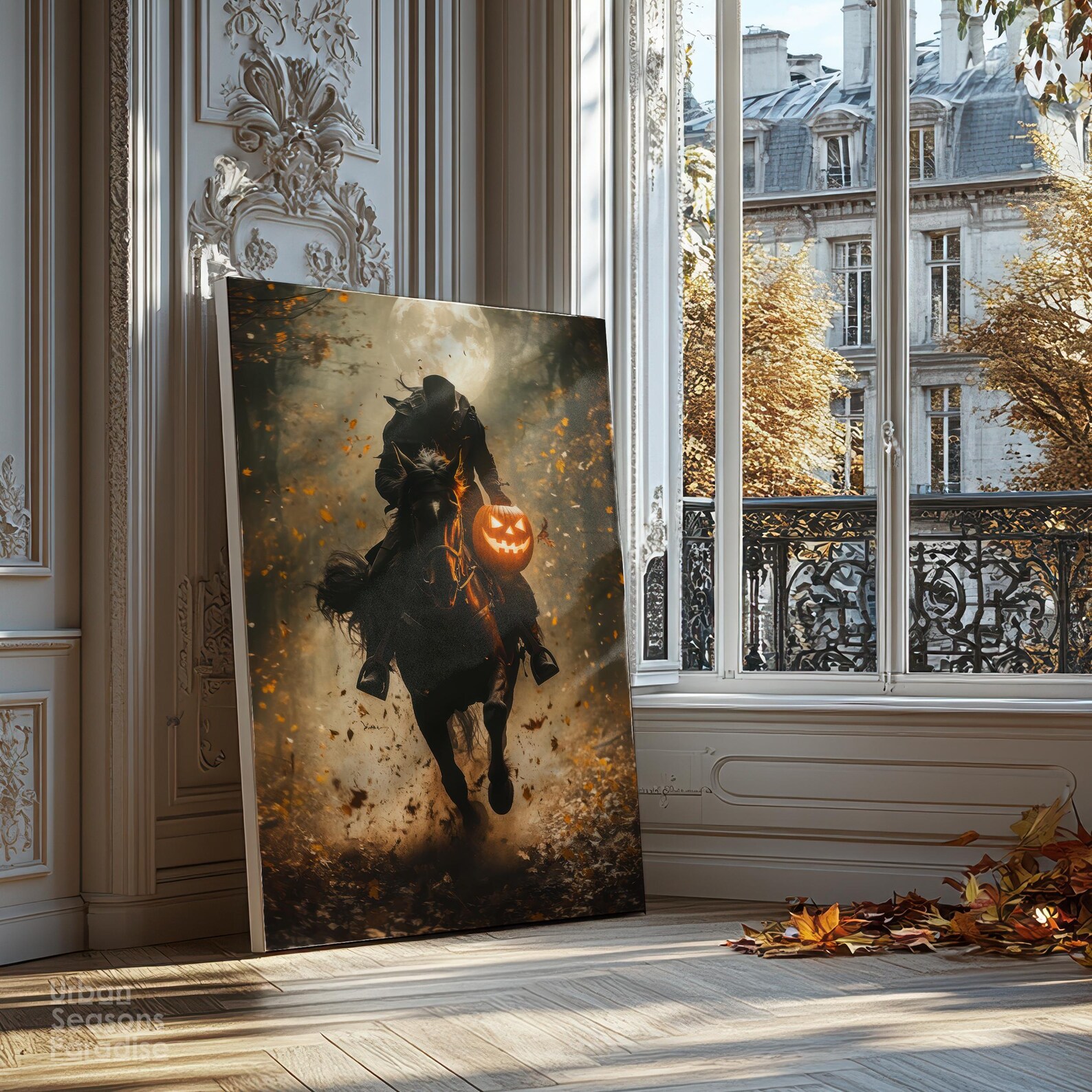 Headless Horseman Wall Art, Gothic Oil Painting, Dark Moody Paint ...