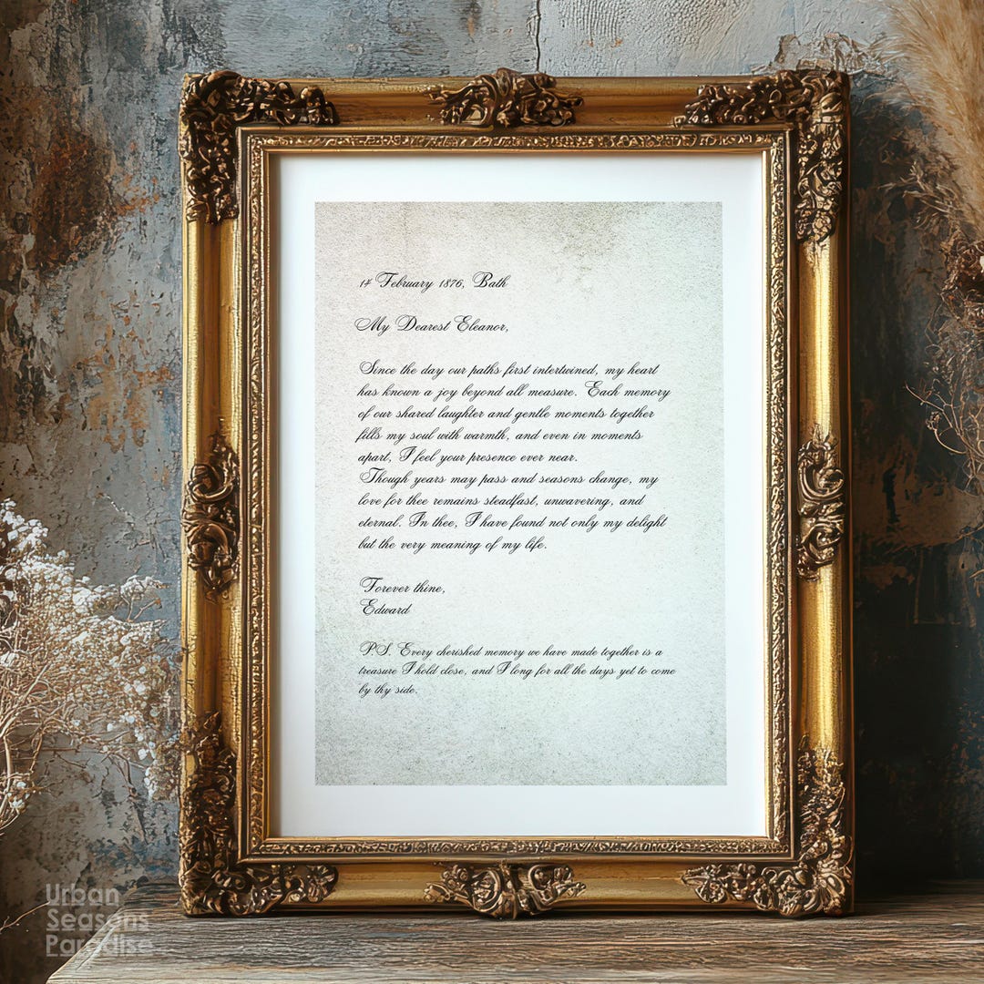 Nostalgic Vintage Love Letter Wall Art | Personalized Victorian-style ...