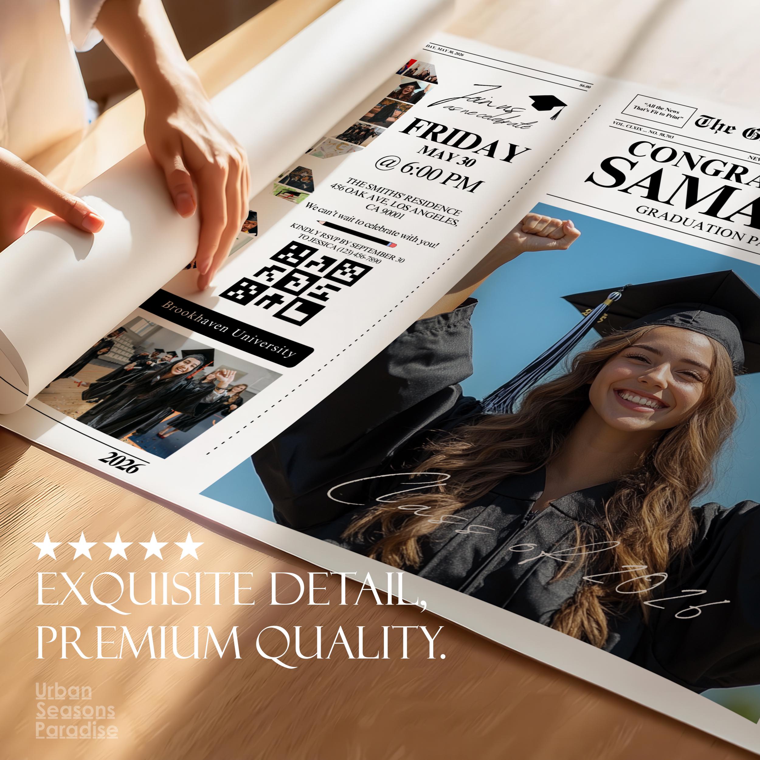 Graduation Newspaper Template, Class of 2026 Announcement, Canva ...