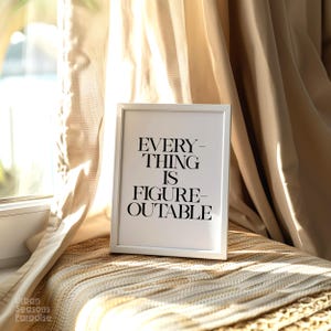 Everything is Figureoutable Affirmation Wall Art, Charming Trendy Quote ...