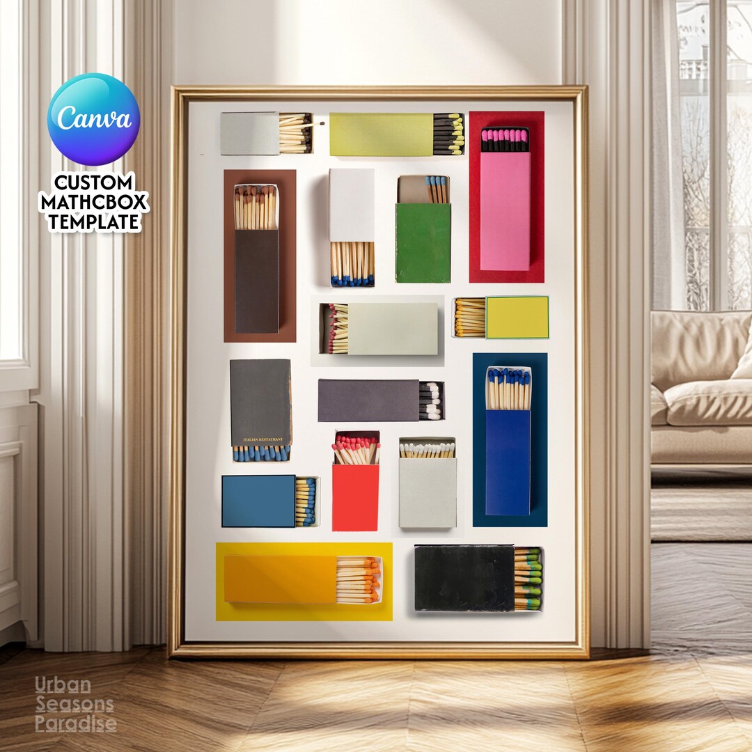 Colorful Matchbook Art Template, DIY Blank Matchbook, Personalized ...