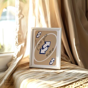 Love You More Preppy Wall Arts, Uno Reverse Beige Poster, Trendy Retro ...