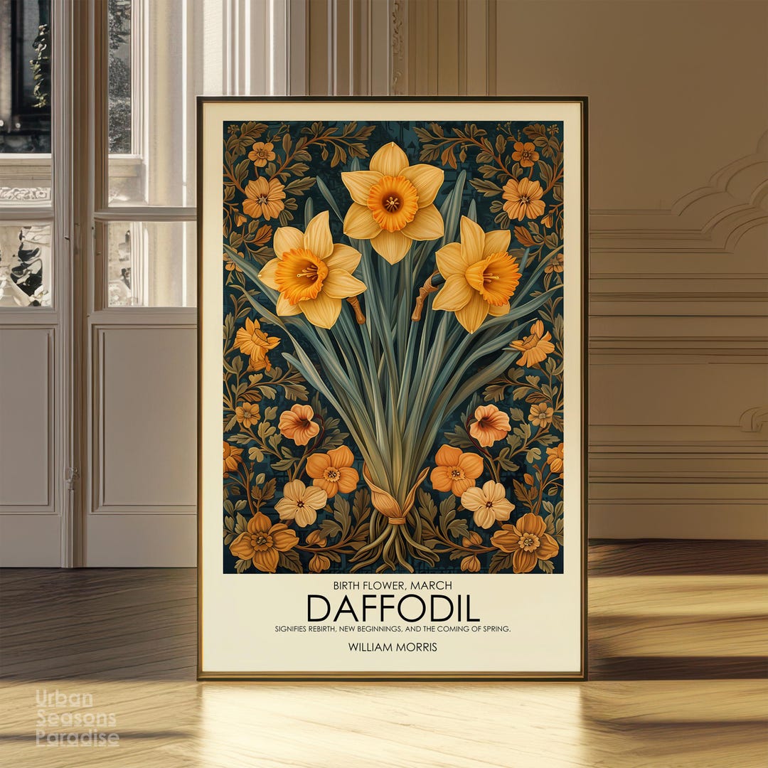March Birth Flowers Art Print, Daffodil Birthday Family Gift, Birth ...