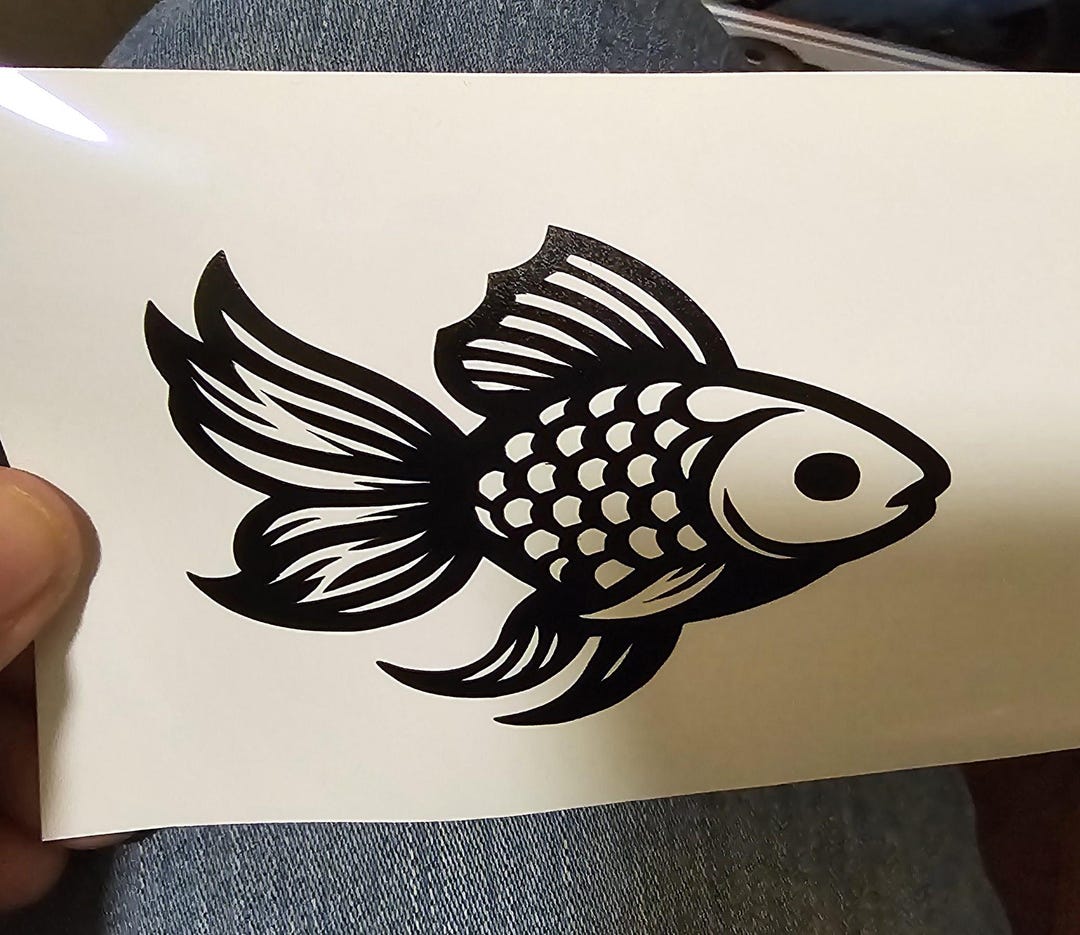 Black Vinyl Goldfish Decal - Etsy