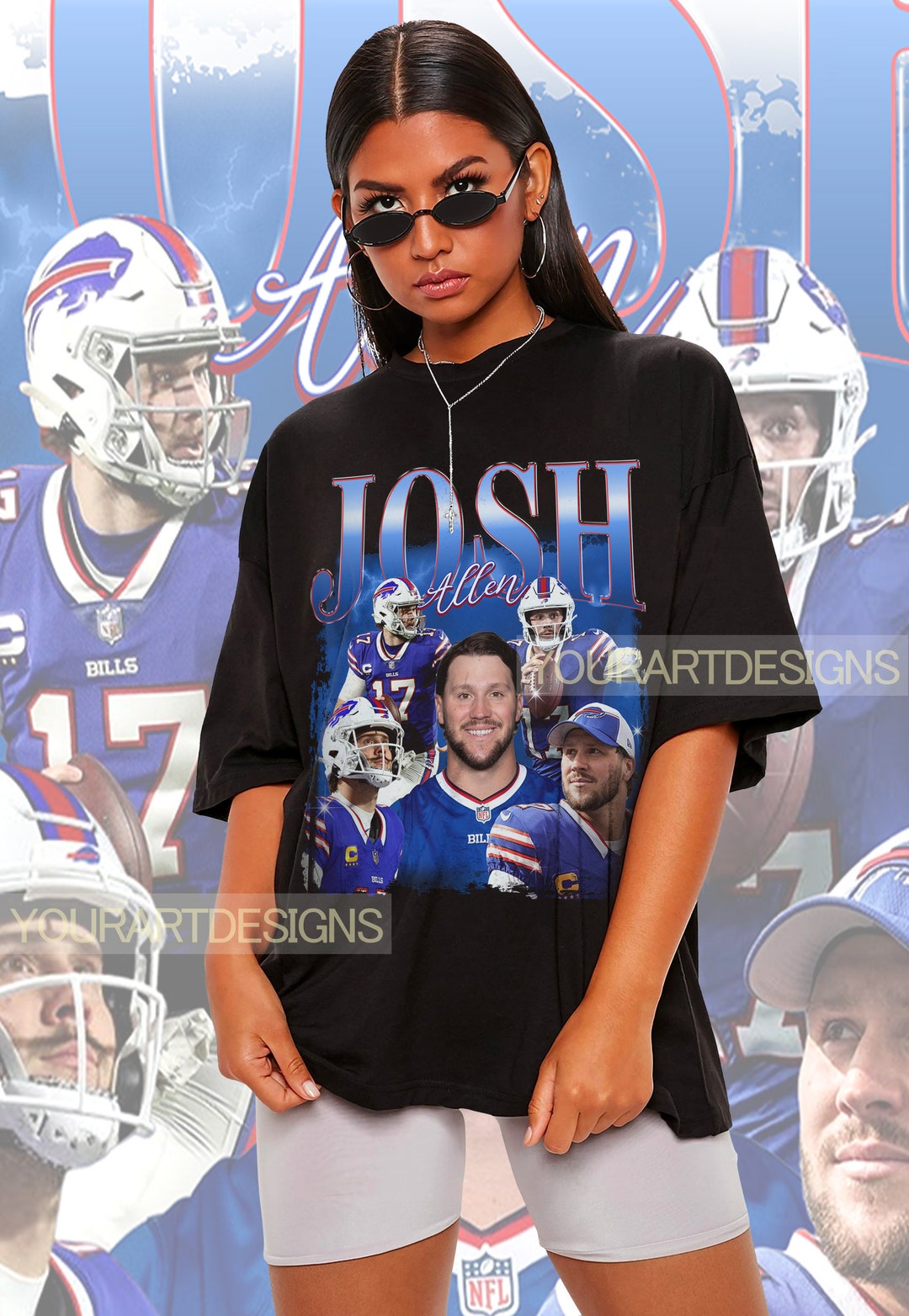 Vintage Josh Allen Football Shirt, Vintage 90s Graphic Style T-shirt ...