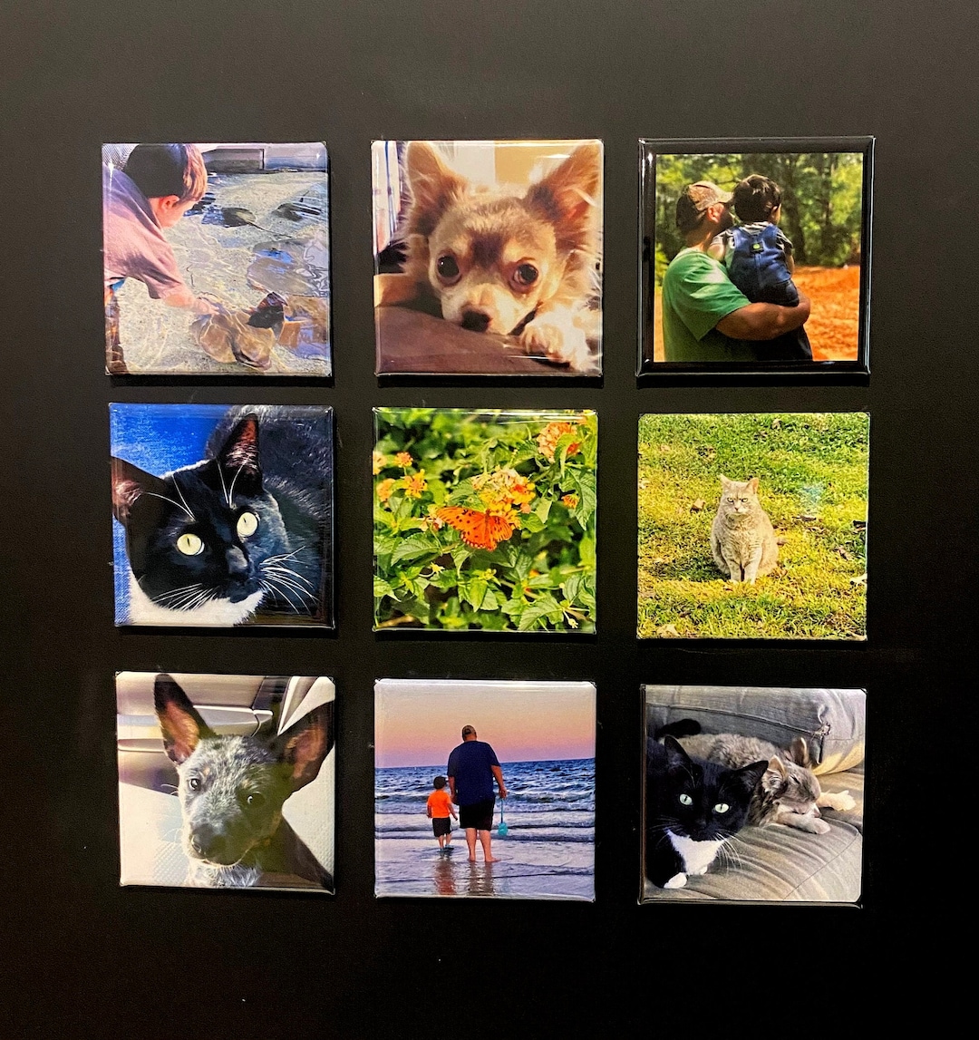 Magnets Custom Photo 2x2 Personalized Gift Set of 9 Christmas Pet ...