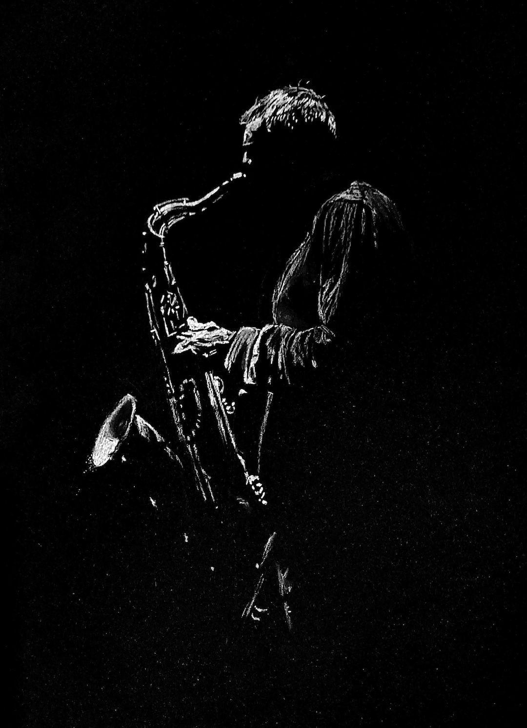 Musician pencil Drawing on Black Paper - Etsy