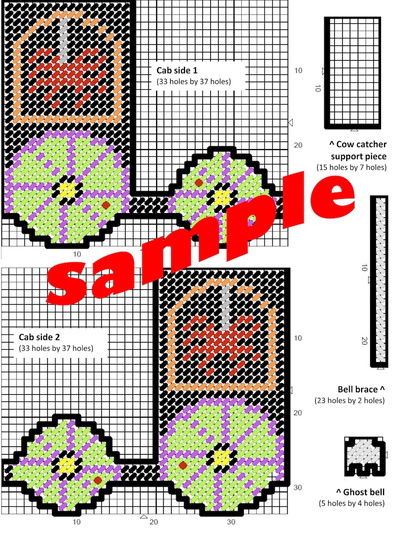 Halloween Plastic Canvas Train Pattern (digital Download) - Etsy