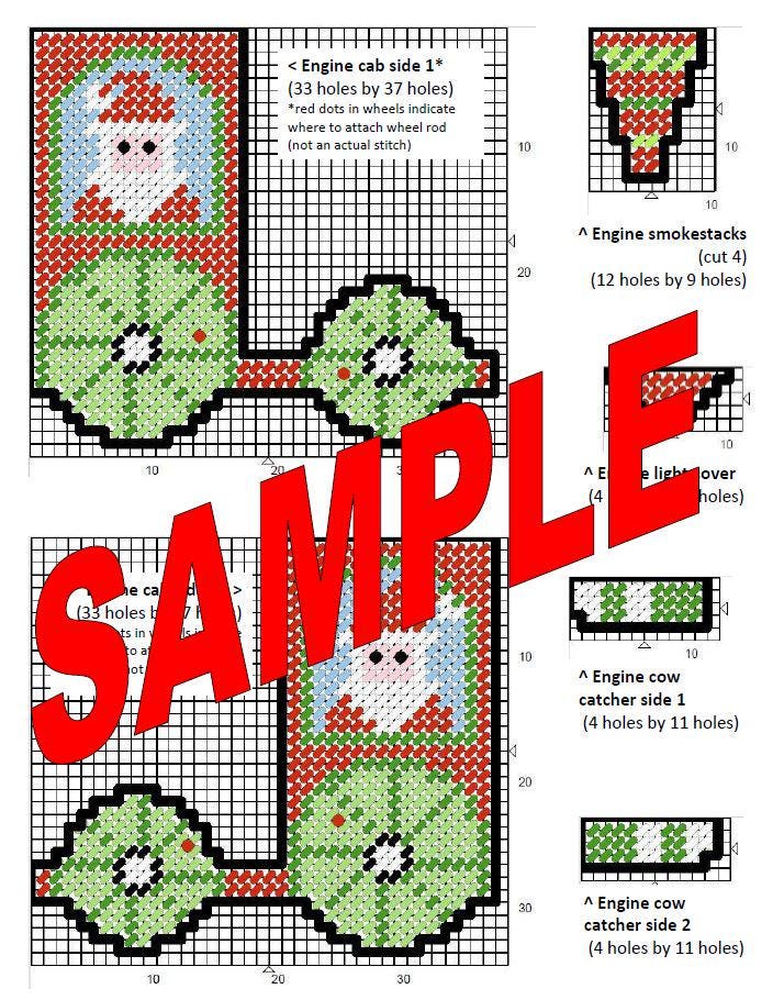 Christmas Plastic Canvas Train Pattern (digital Download) - Etsy