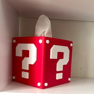 Vintage Mario Question Block Tissue Box Cover, Gaming Decor - Etsy