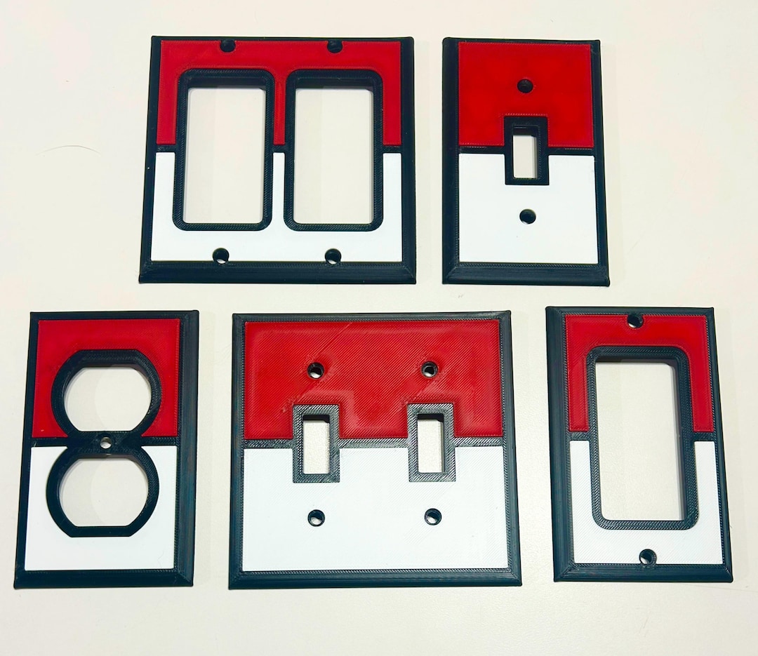 Pokéball Light Switch Cover; 3D Printed Gamer Decor - Etsy