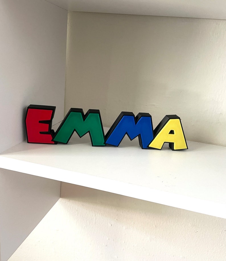 Personalized Mario Name Tag Sign. High Quality Custom Desk or Wall Name ...