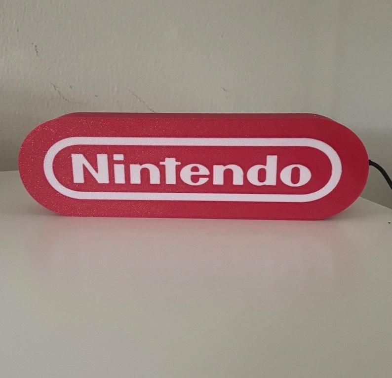 Gaming Themed Vintage Nintendo LED Light Box Sign for Man Cave, Den ...