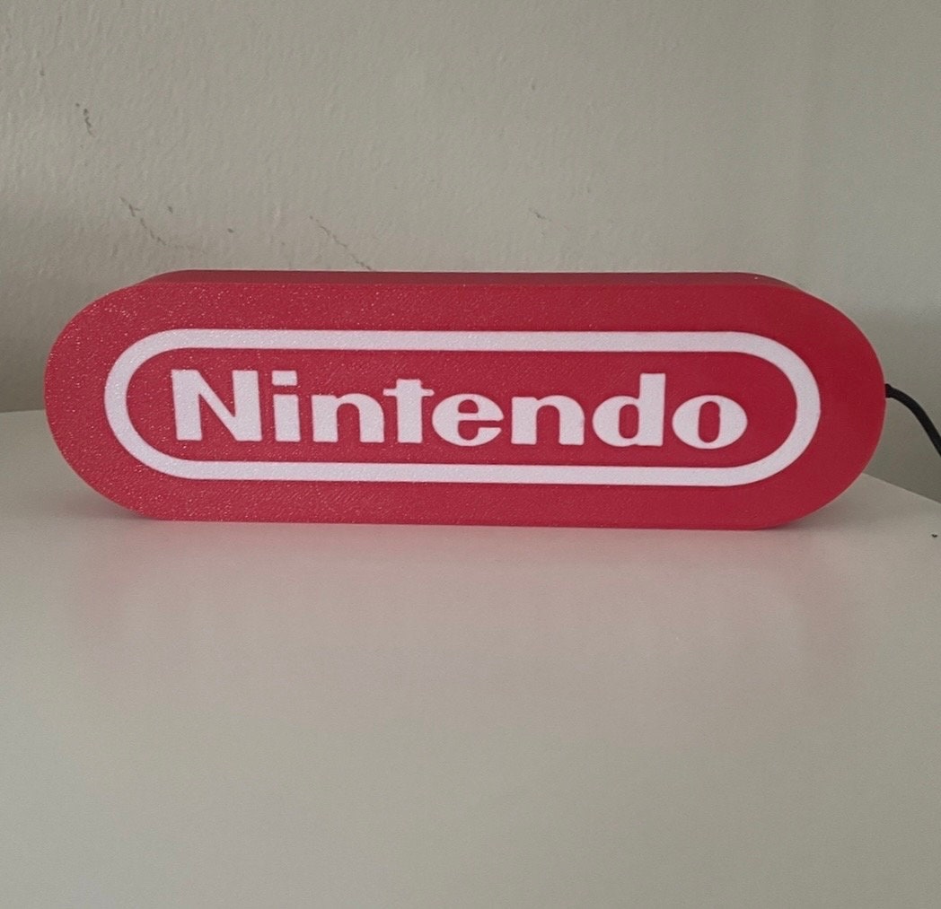 Gaming Themed Vintage Nintendo LED Light Box Sign for Man Cave, Den ...