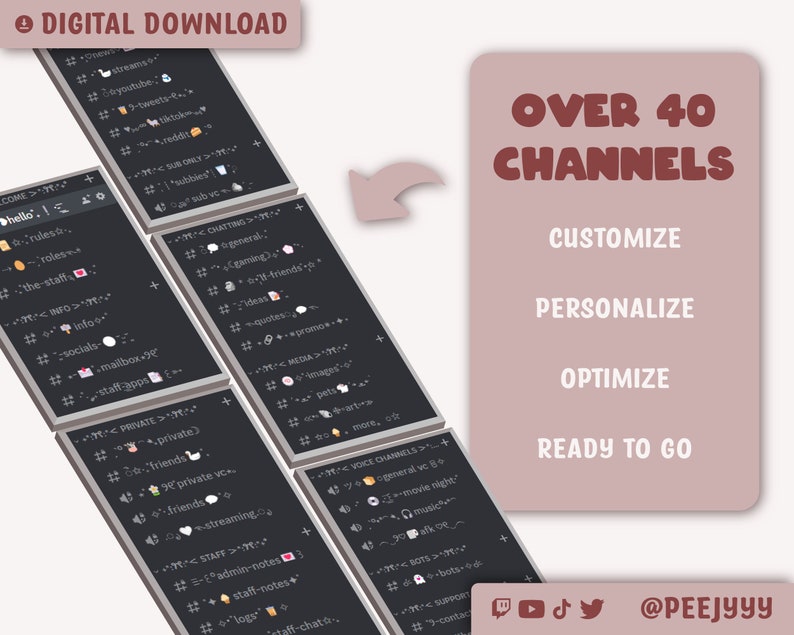 Vanilla Aesthetic Streamer & Content Creator Discord Server Template ...