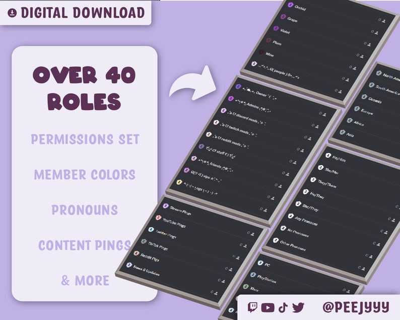 Purple Aesthetic Streamer & Content Creator Discord Server Template ...