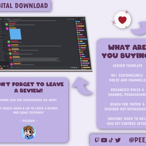 Purple Aesthetic Streamer & Content Creator Discord Server Template ...