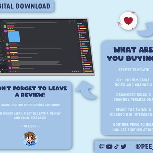 Blue Aesthetic Streamer & Content Creator Discord Server Template - Great for Twitch, Youtube ...