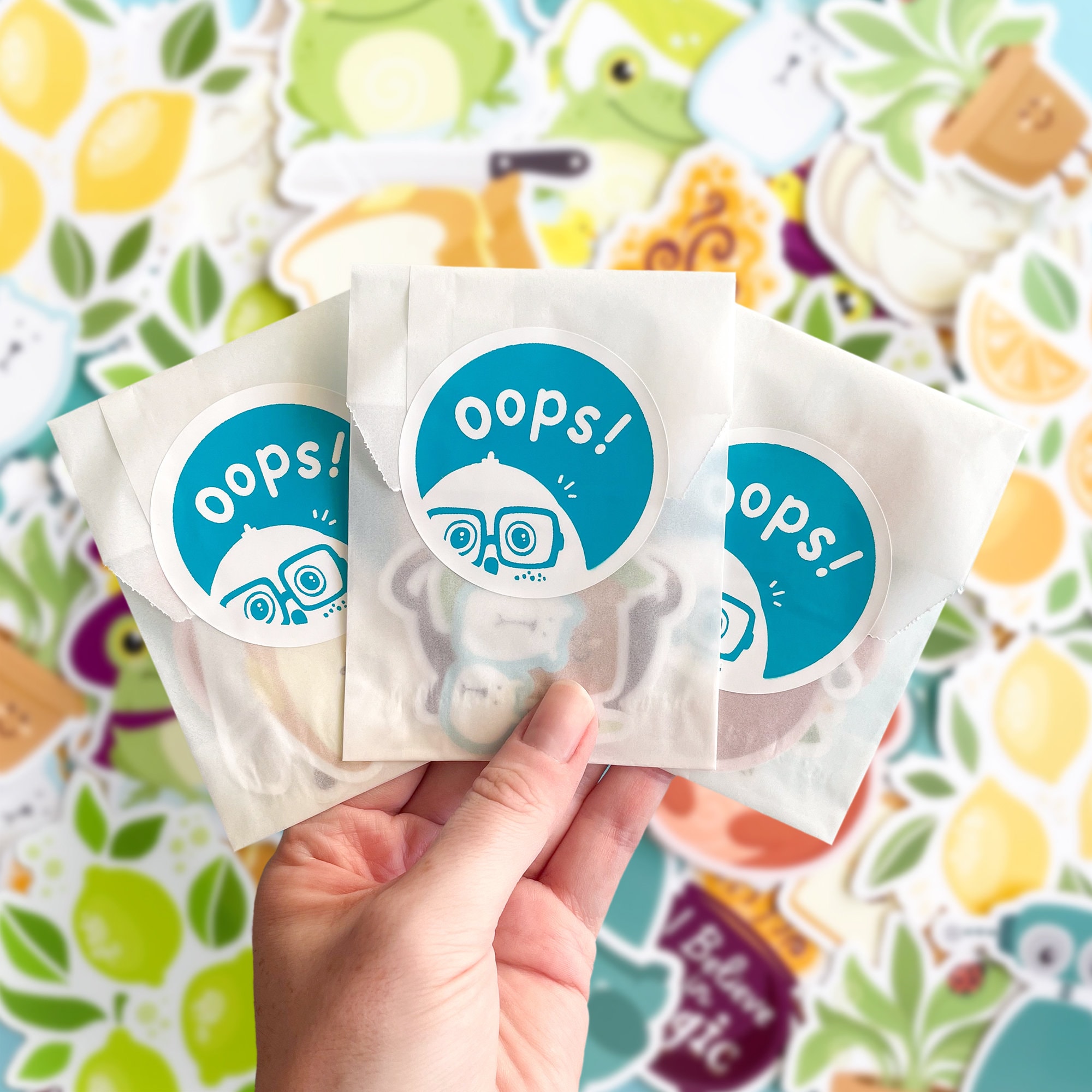 Oops Mystery Sticker Pack Oopsie Sticker Grab Bag Three Random B Grade Vinyl Stickers Etsy