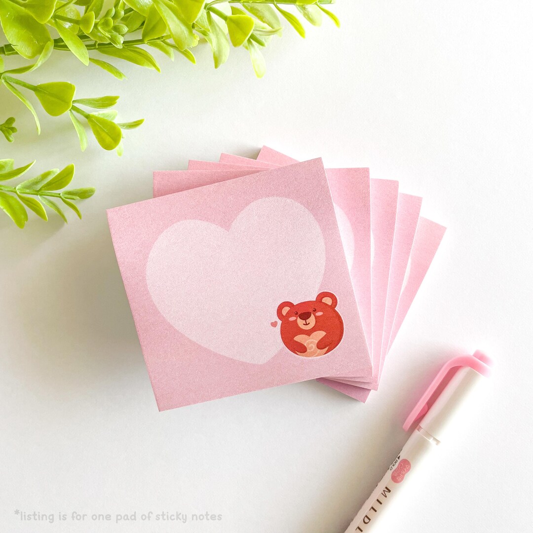 Valentine Bear Sticky Notes | Cute Bear Sticky Notes | Cute Bear ...