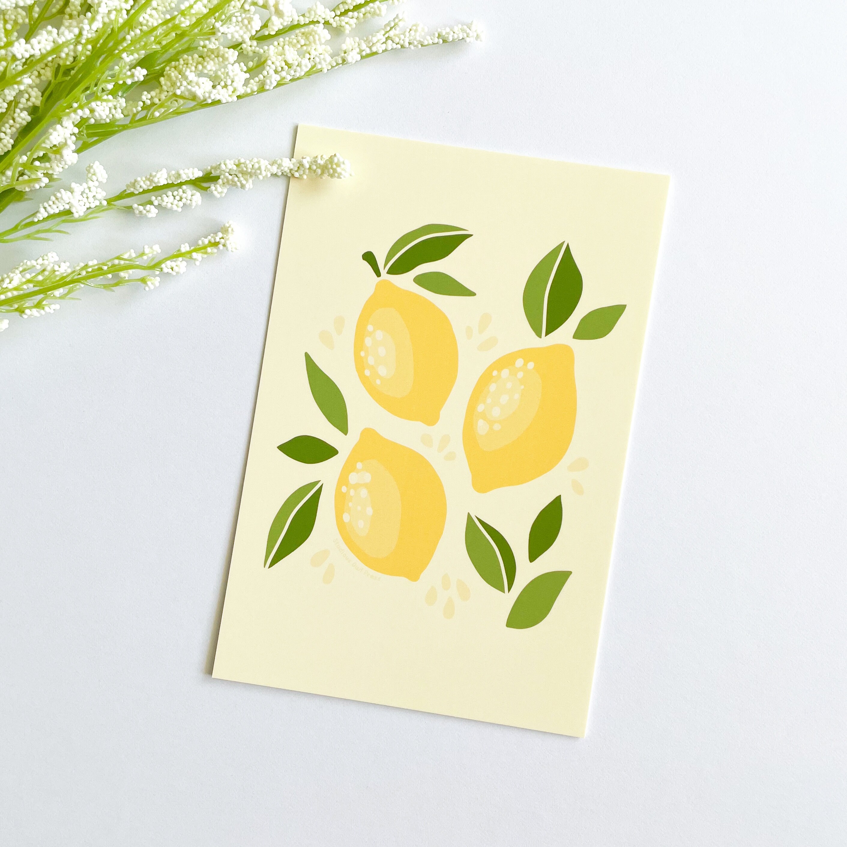 Fruity Fun Mini Print | 4x6 | Cute Summer Fruit Art Print | Lemons ...