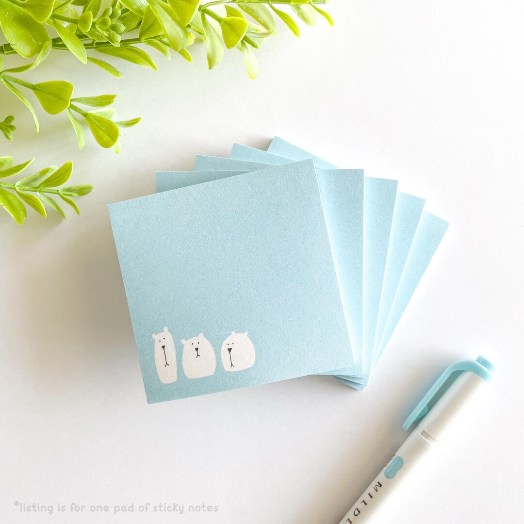 Pensive Polar Bear Sticky Notes | Cute Bear Sticky Notes | Cute Bear ...