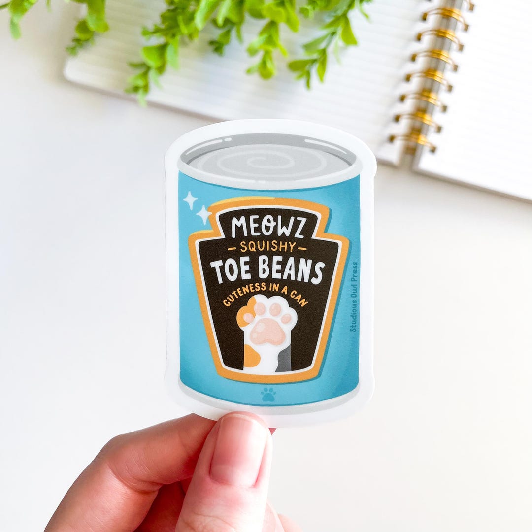 Toe Beans Sticker | Cat Paw Sticker | Cat Stickers | Can of Beans ...