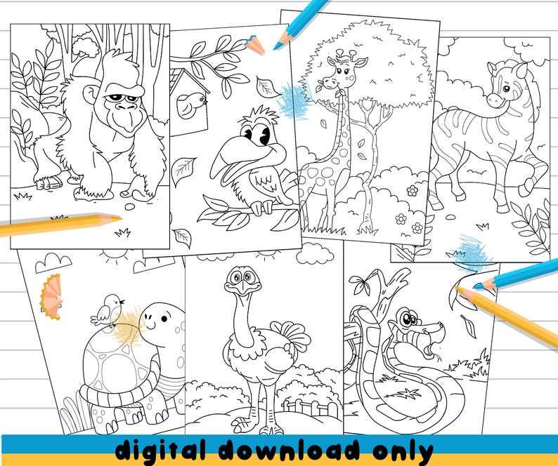 Animal Collection 30 Coloring Pages for Kids ,coloring Book ...