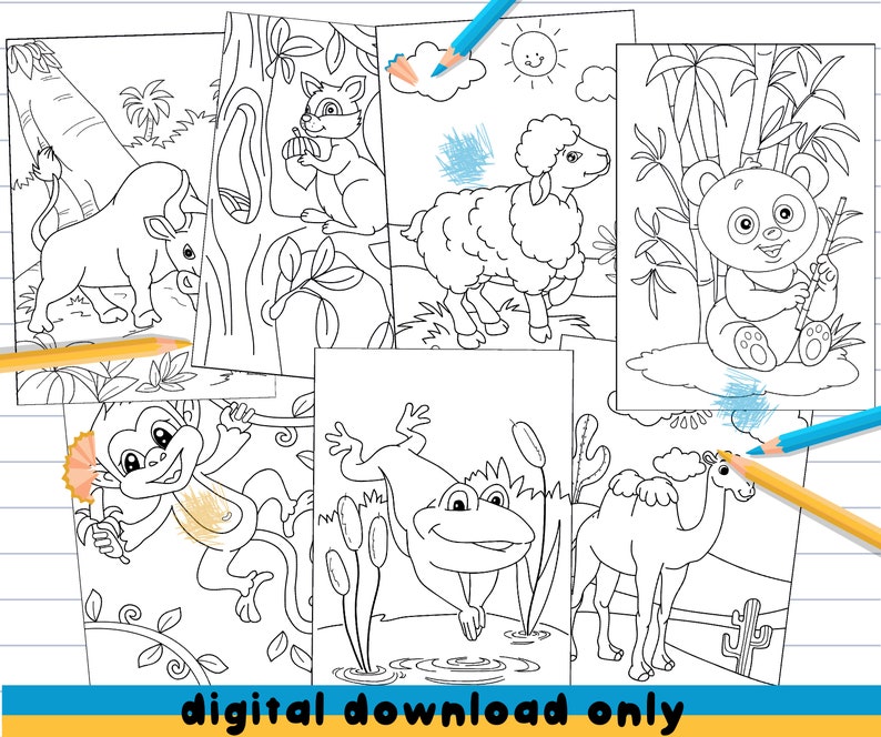 Animal Collection 30 Coloring Pages for Kids ,coloring Book ...