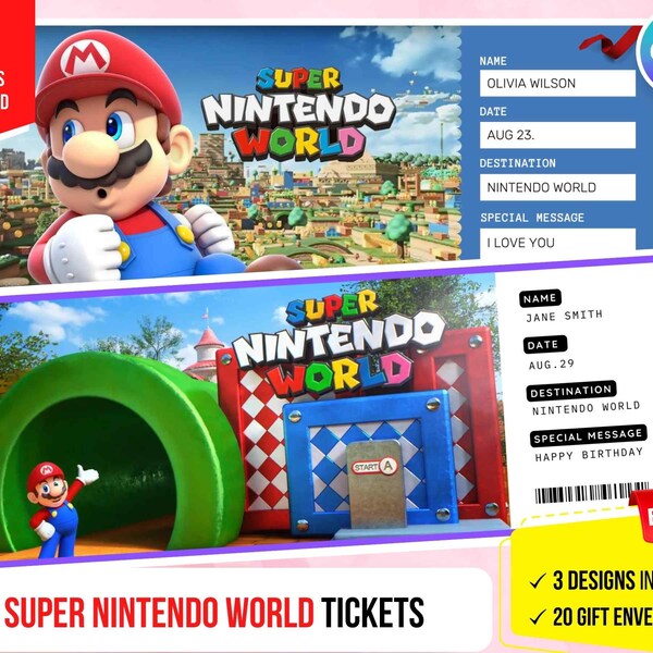 Super nintendo world ticket - Etsy México