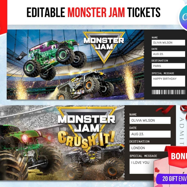 Fake Monster Jam Ticket - Etsy