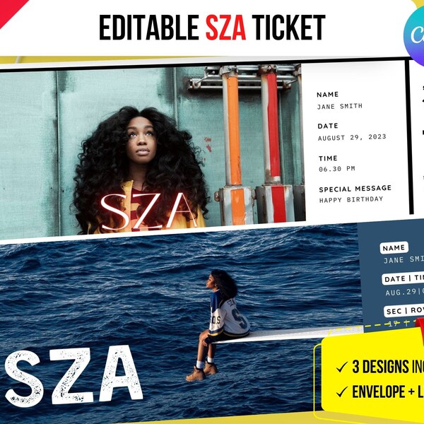 Sza Ticket Template - Etsy New Zealand