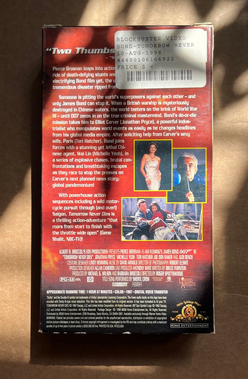 Tomorrow Never Dies VHS - Etsy