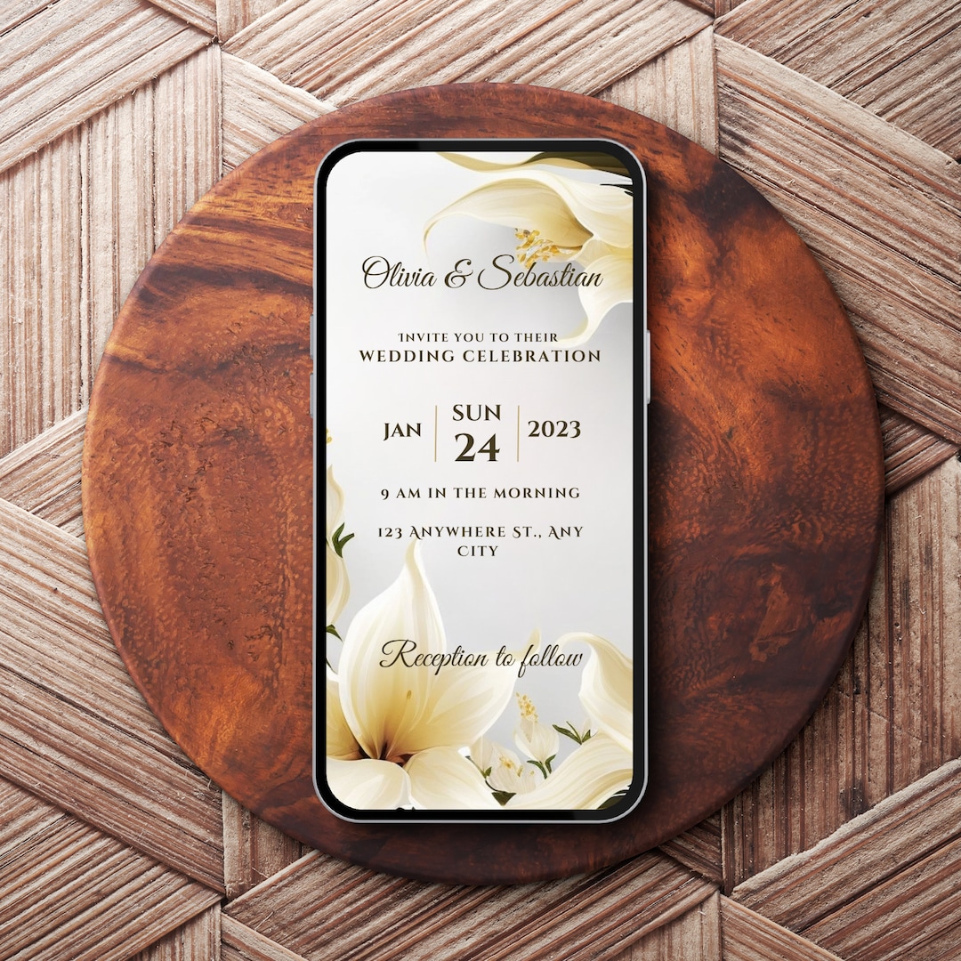 Elegant Digital Wedding Invitation - Customizable and Mobile-friendly ...