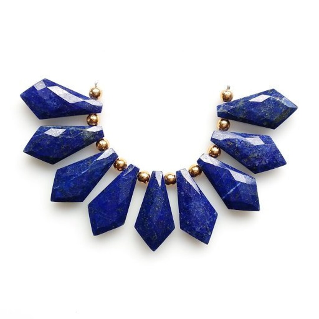 Lapis Lazuli , 11 Pieces , Fancy Shape Faceted Briolette Calibrated ...