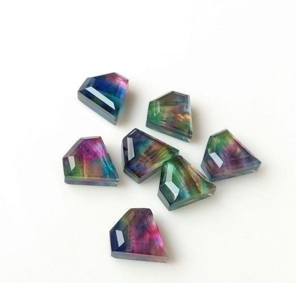 Abalone Shell Quartz Diamond Step Cut Cabochons -flat Back Calibrated ...