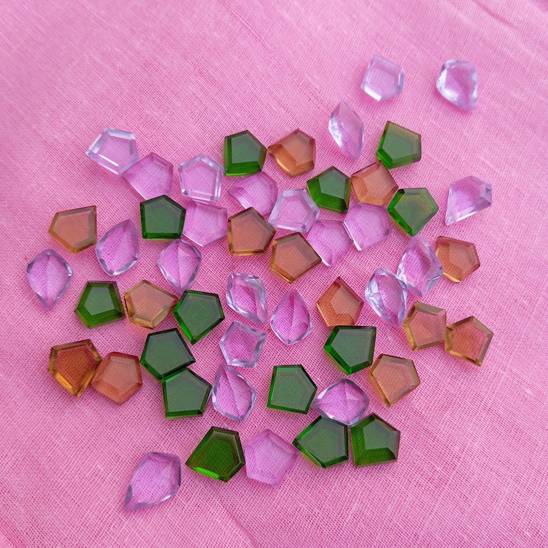 Step Cut Stones and Briolette's , 50 PIECES , Diamond and Shield Shaped ...