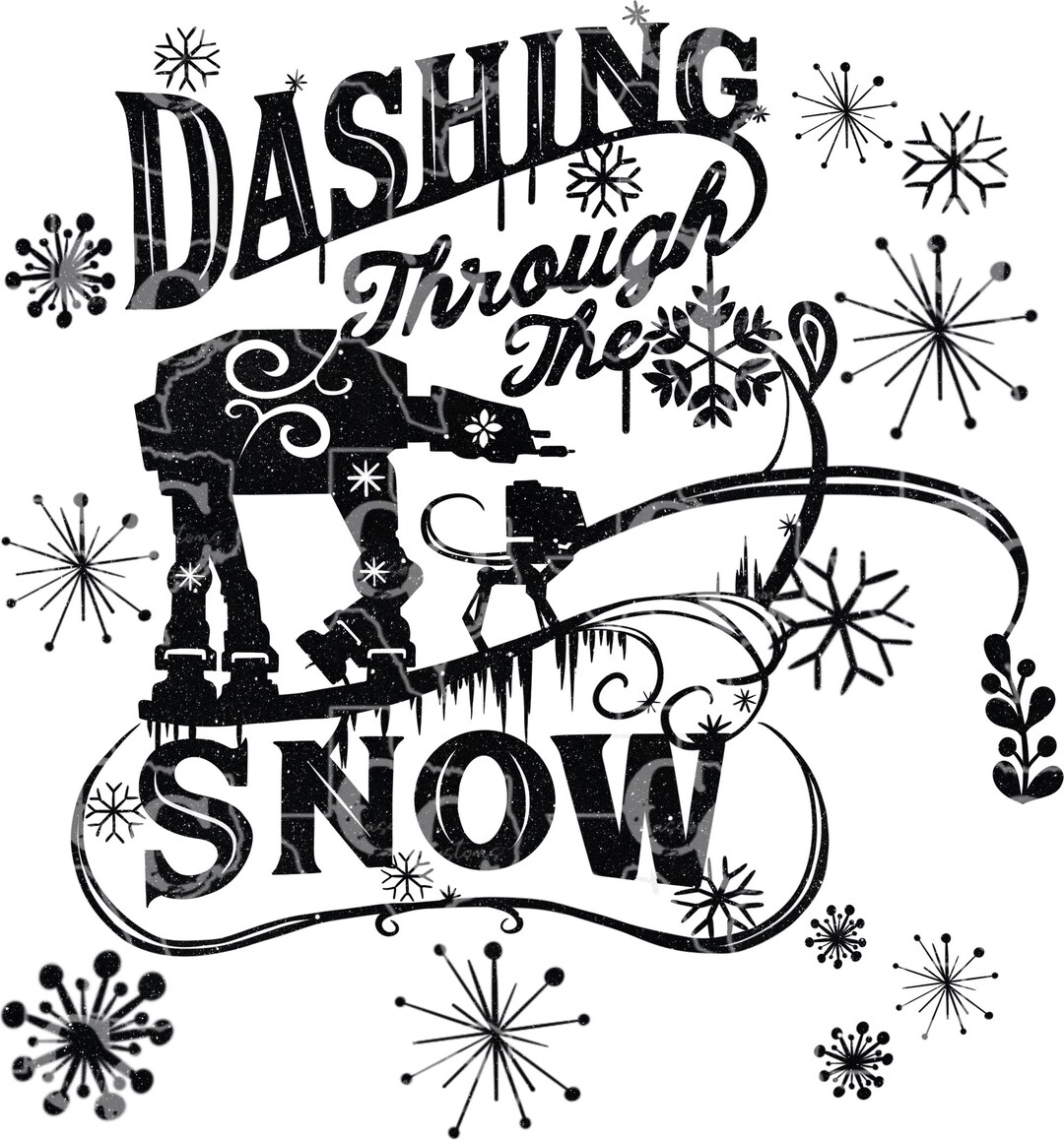 Glitter At-at Dashing Throught the Snow Star War PNG Digital File Only ...