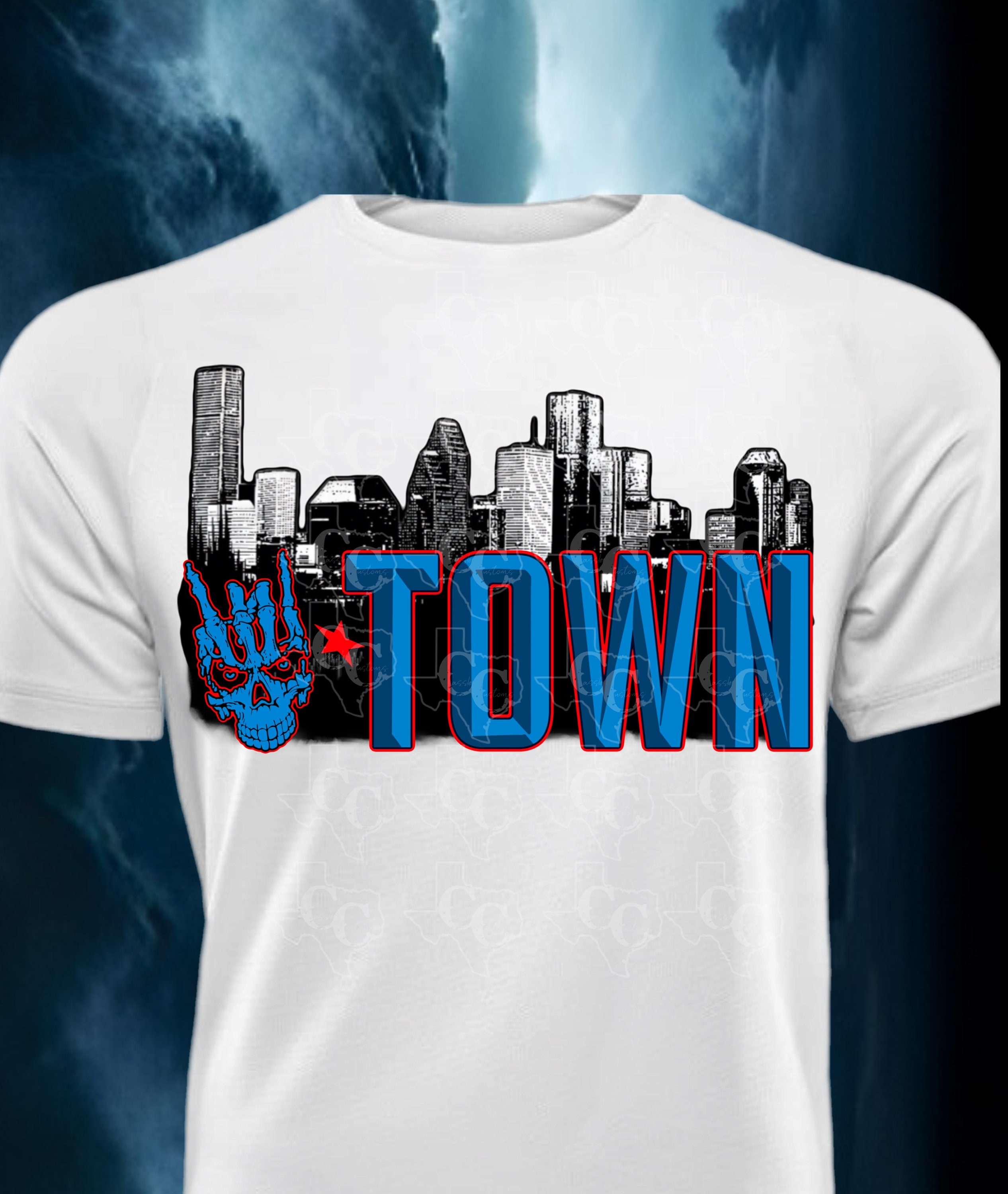 H-town Houston Skyline Texan Skull H PNG Digital File Only - Etsy