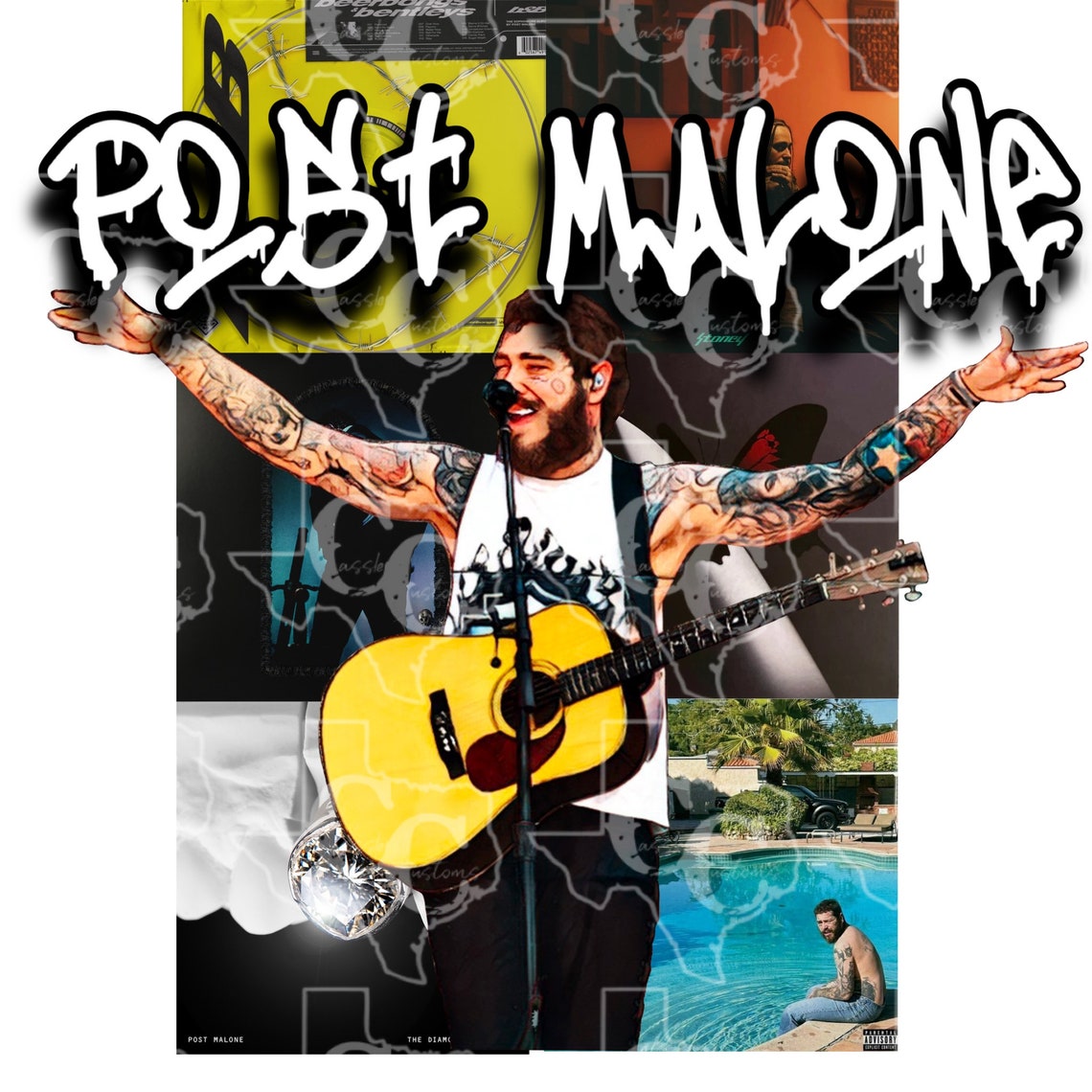 Post Malone PNG Album Covers PNG - Etsy