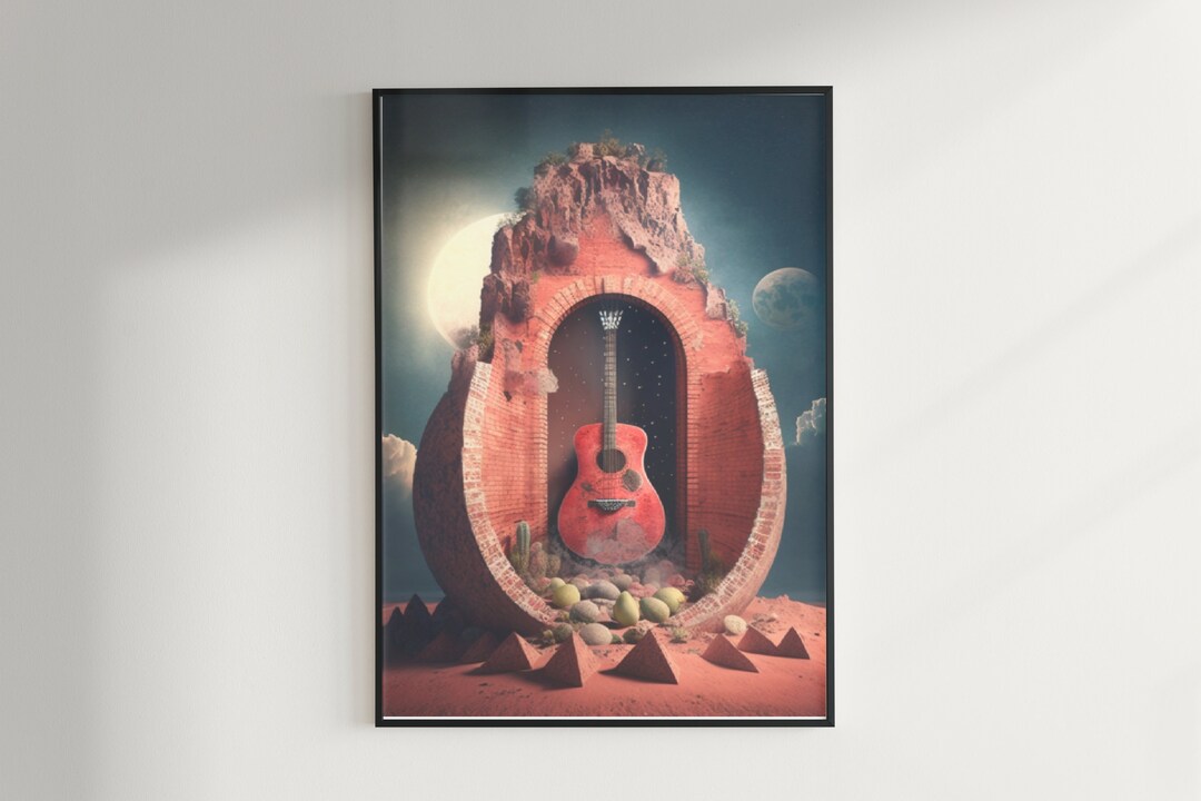 Printable Guitar Watermelon Desert Landscape Castle Red Brick Dreams ...