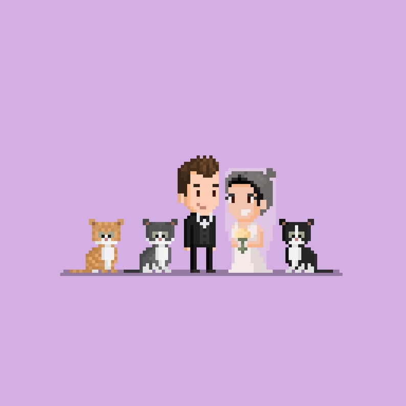 Custom Digital Pixel Art Portrait, Commission Pixel Art, Cute 8bit ...