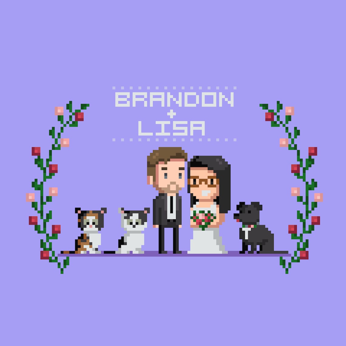 Custom Digital Pixel Art Portrait, Commission Pixel Art, Cute 8bit ...