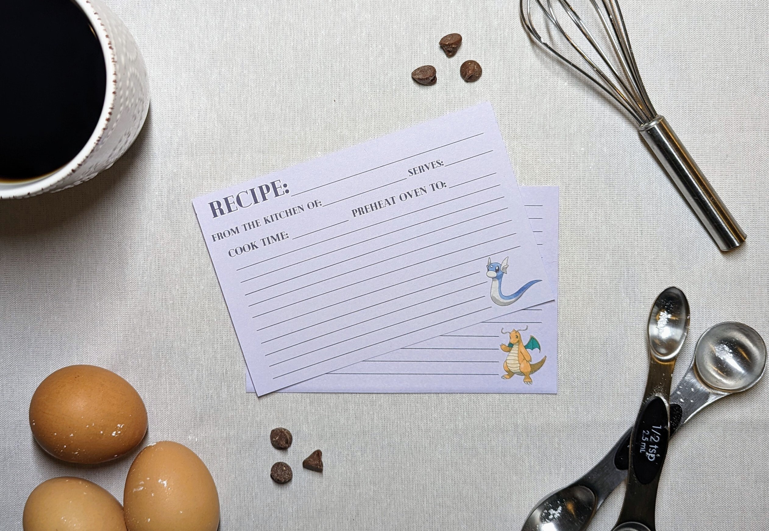 Dragon Type Recipe Cards - Etsy